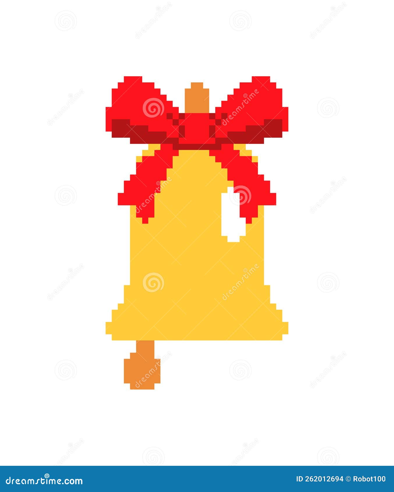 Christmas Bell Pixel Art. 8 Bit Christmas and New Year Illustration ...