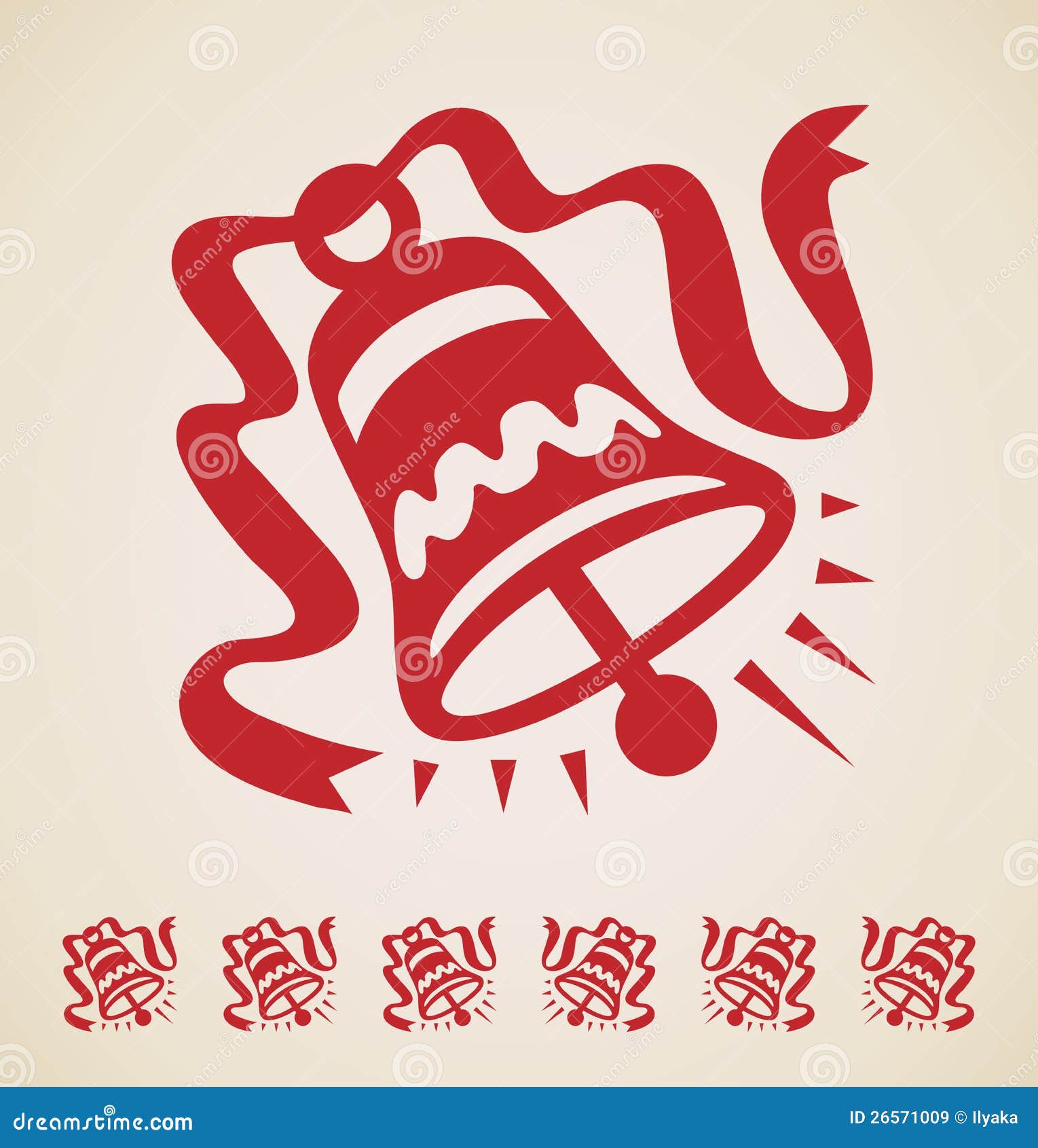 Christmas Bell Vintage Element Stock Vector - Illustration of christ ...