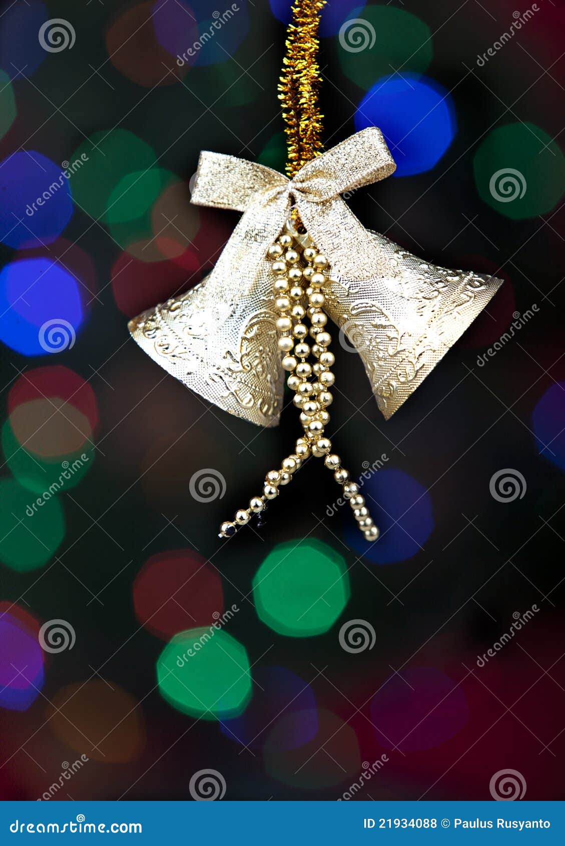 Christmas Bells with Colorful Lights Stock Photo - Image of multi ...