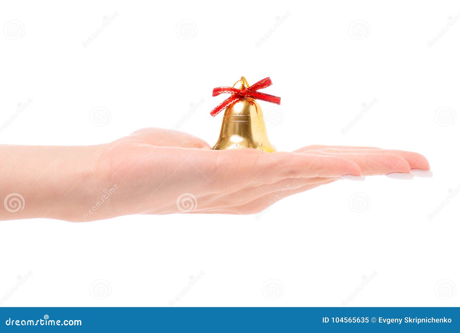 Christmas bells in hand stock image. Image of december - 104565635