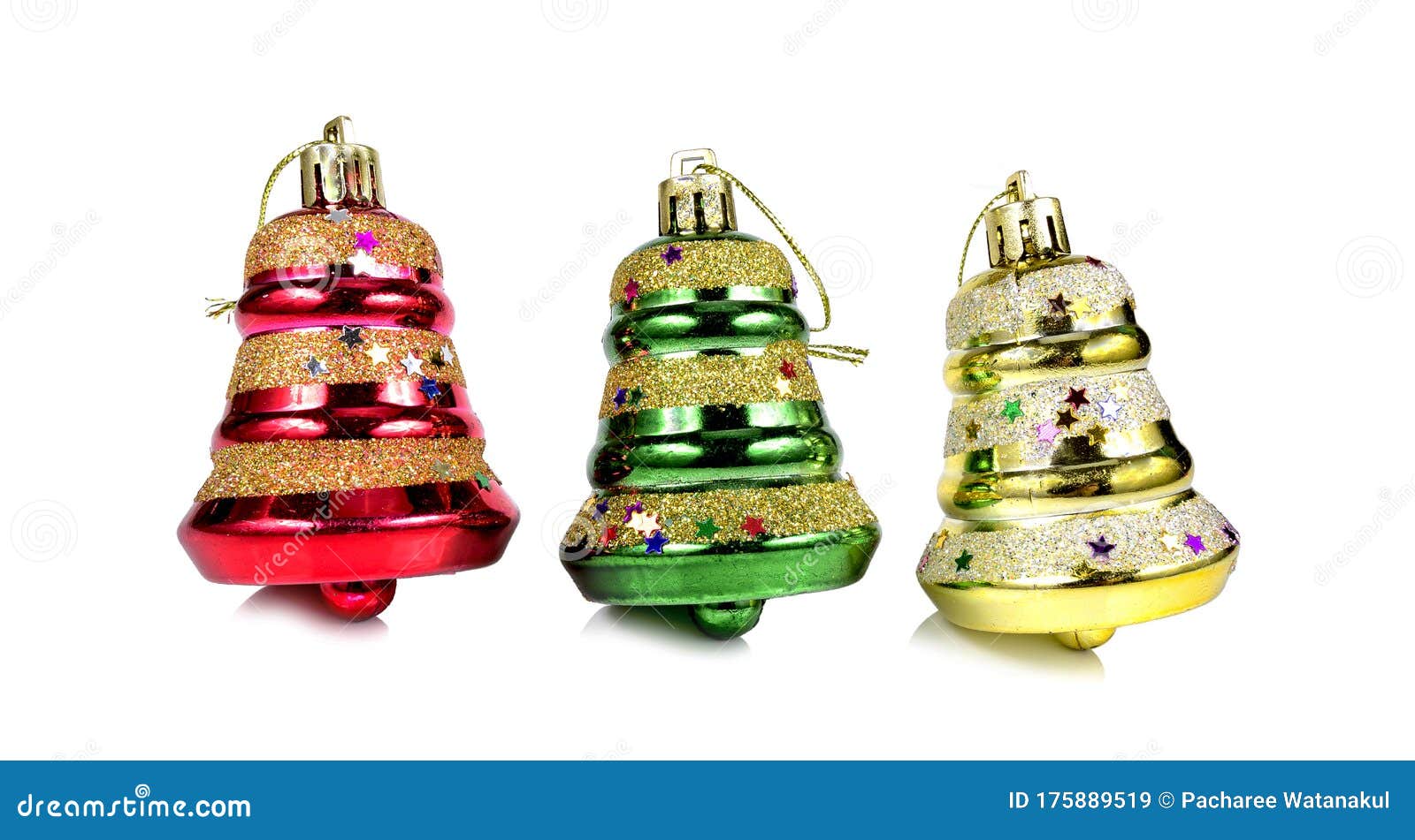 Christmas Bells Isolated on White Background Stock Image - Image of ...