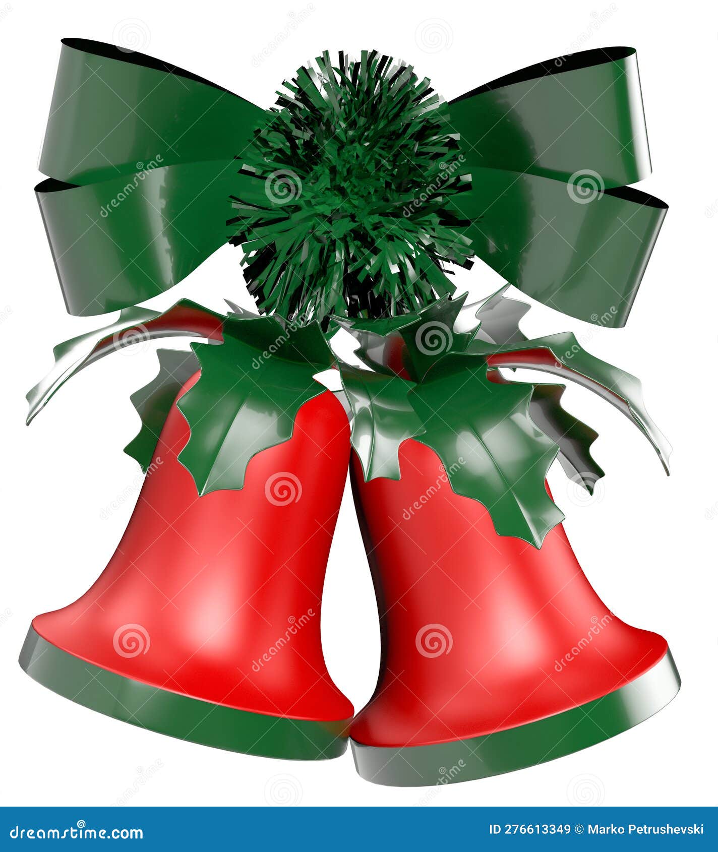 Christmas Bells Isolated on White Background High Quality Details - 3d ...