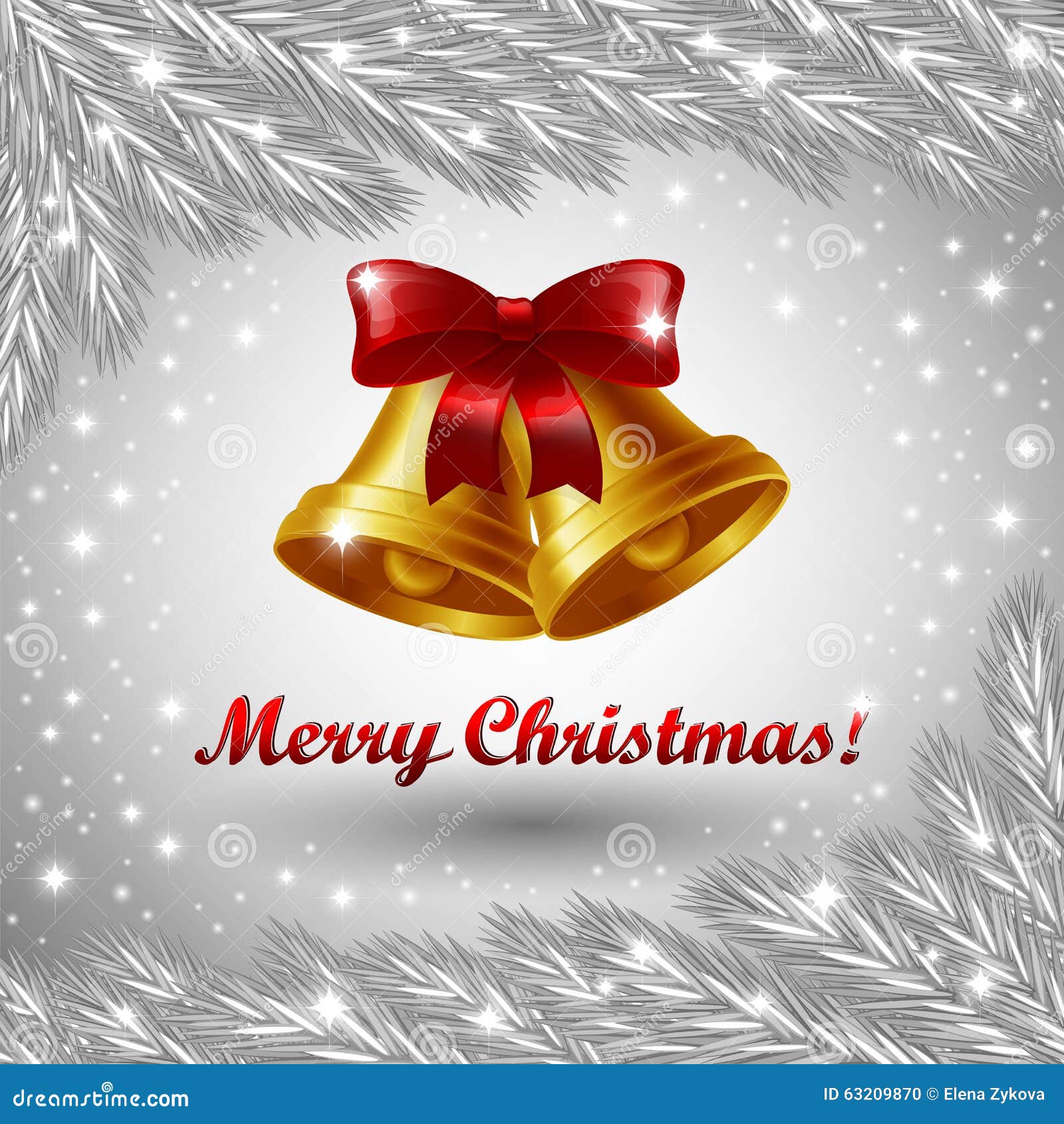Christmas Bells and Merry Christmas Stock Vector - Illustration of gift ...