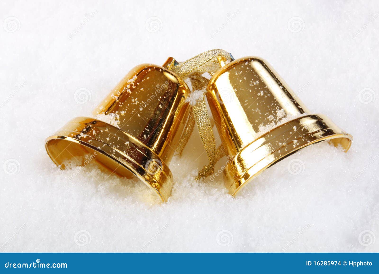 Christmas bells over snow stock photo. Image of ornamental - 16285974