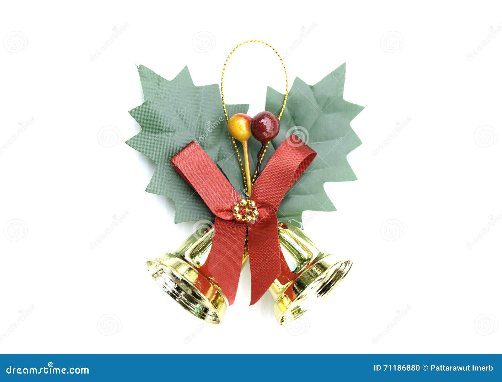 Christmas Bells on White Background. Stock Photo - Image of objects ...