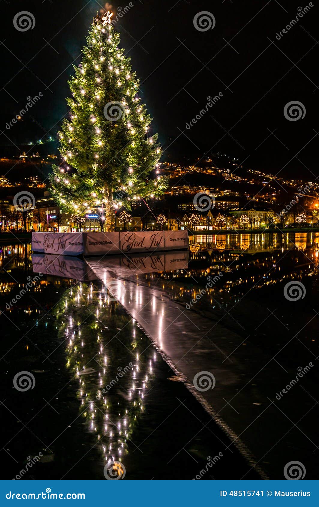 Christmas in Bergen, Norway Stock Image - Image of mountain, series ...