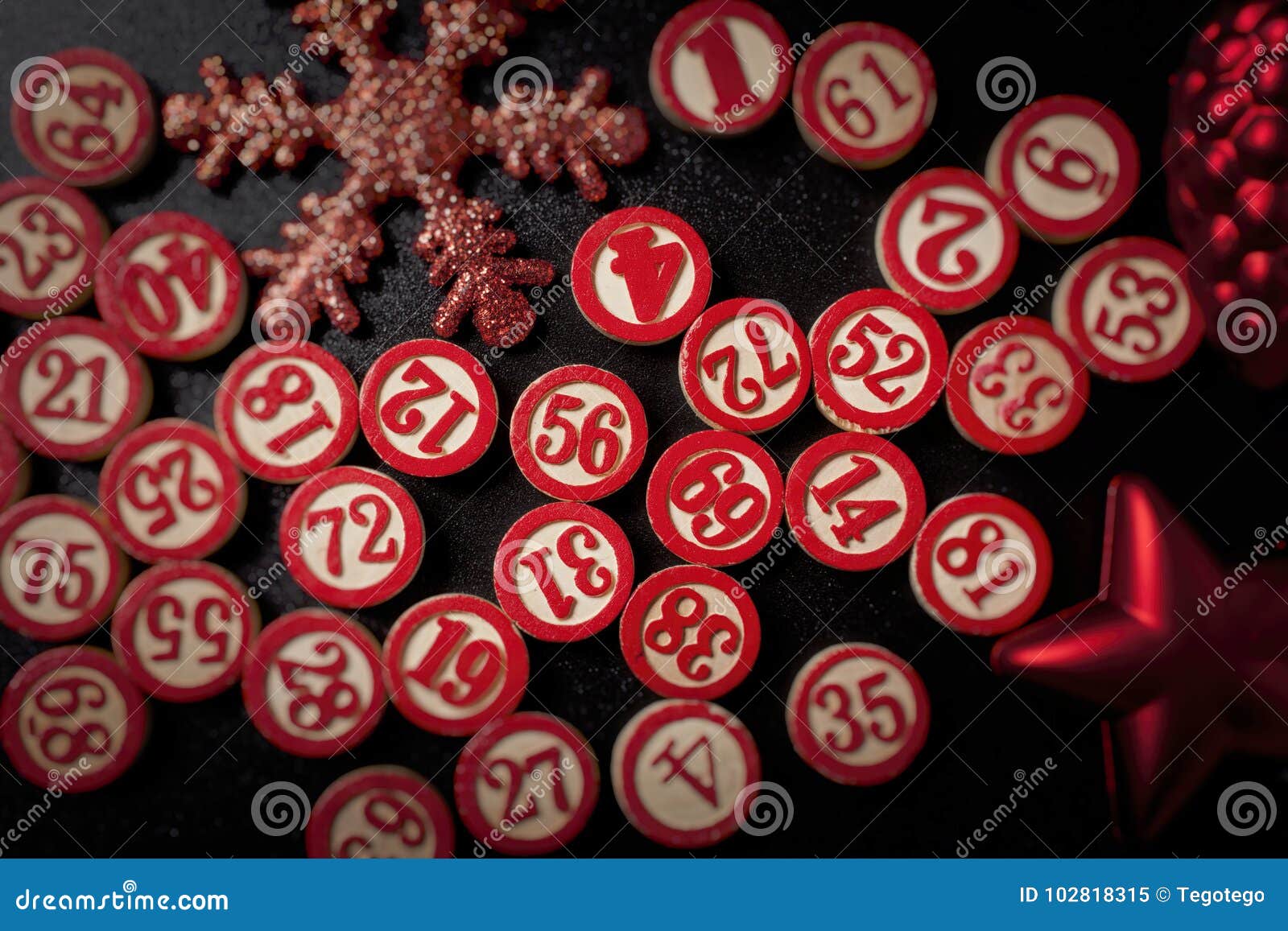Christmas Bingo Numbers in Flat Style Stock Image - Image of flat ...