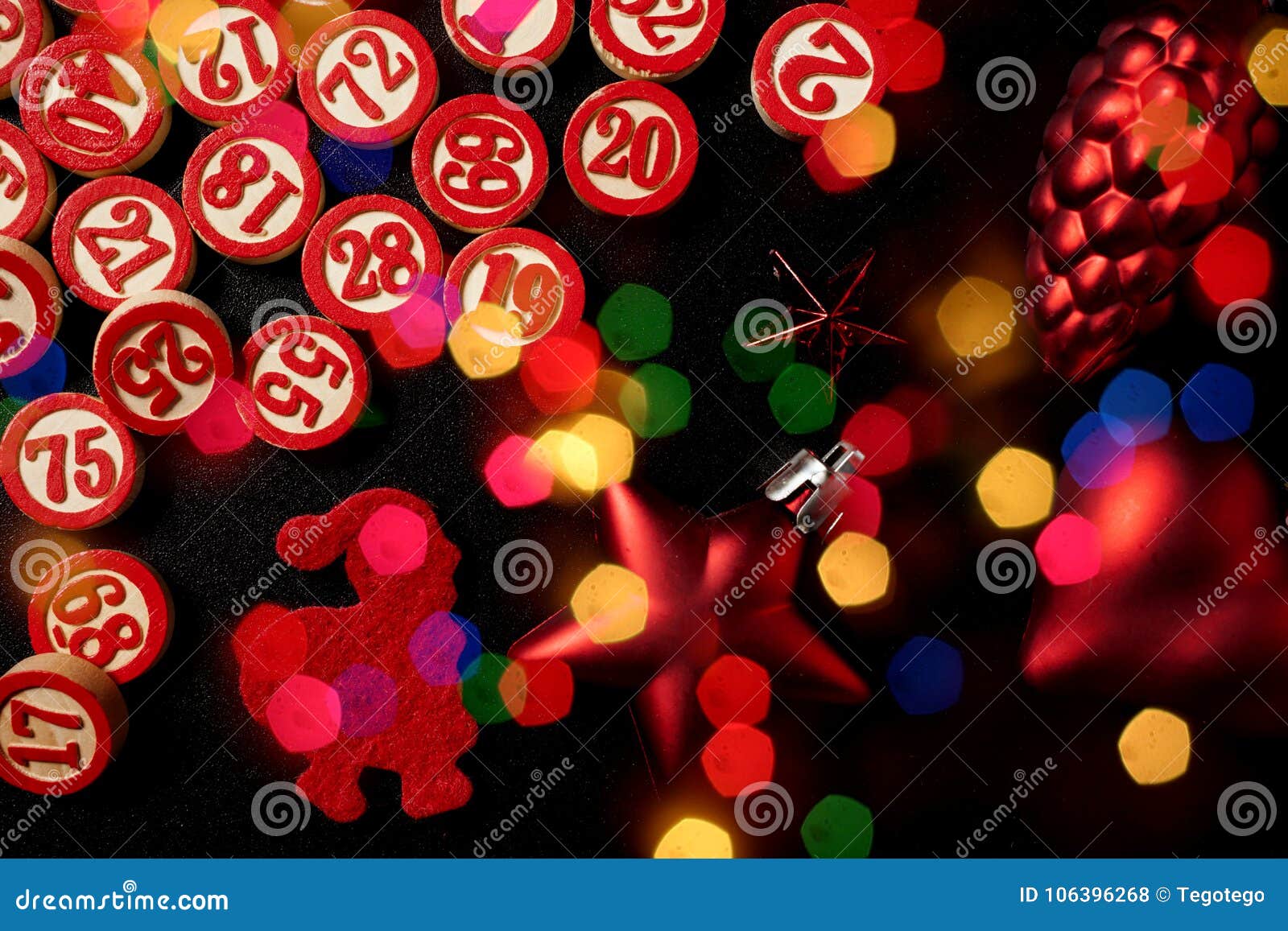 Christmas Bingo Numbers Flat Style Stock Photo - Image of christmas ...
