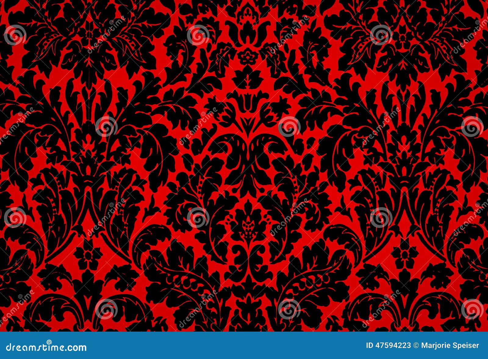 Christmas Black and Red Baroque Pattern Stock Illustration ...