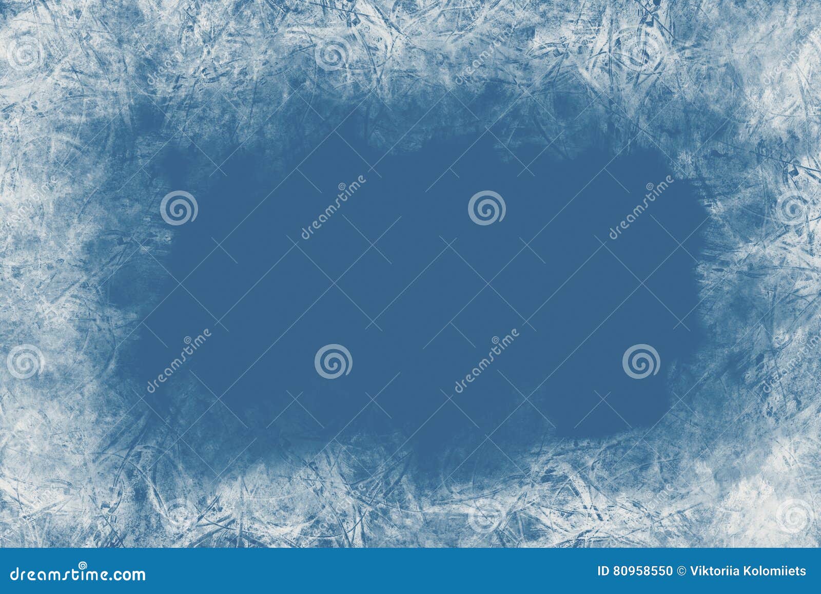 Christmas Blue Background with Frozen Pattern.Empty Space Stock Photo ...