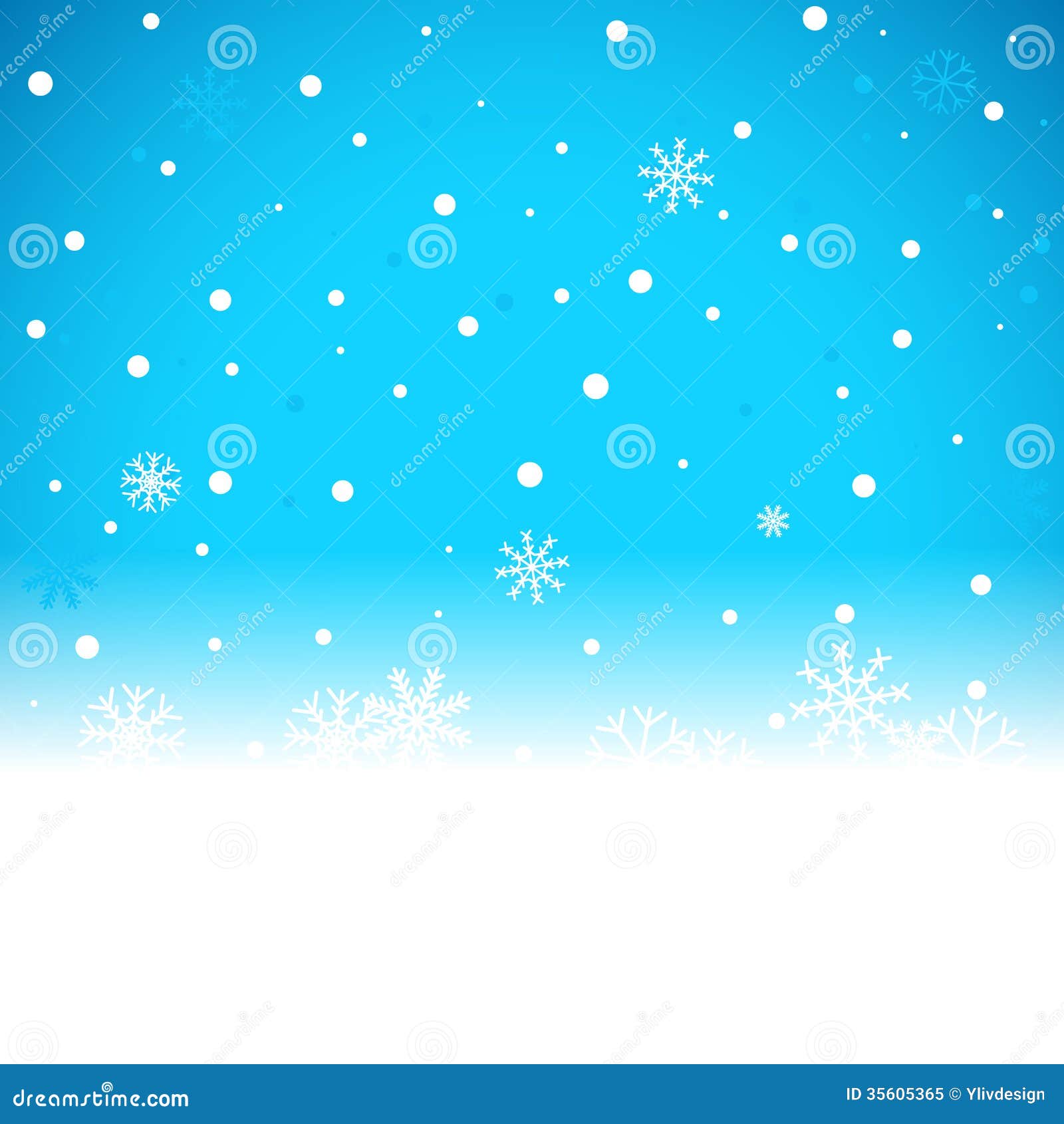 Christmas Blue Background with Snow Flakes Stock Vector - Illustration ...