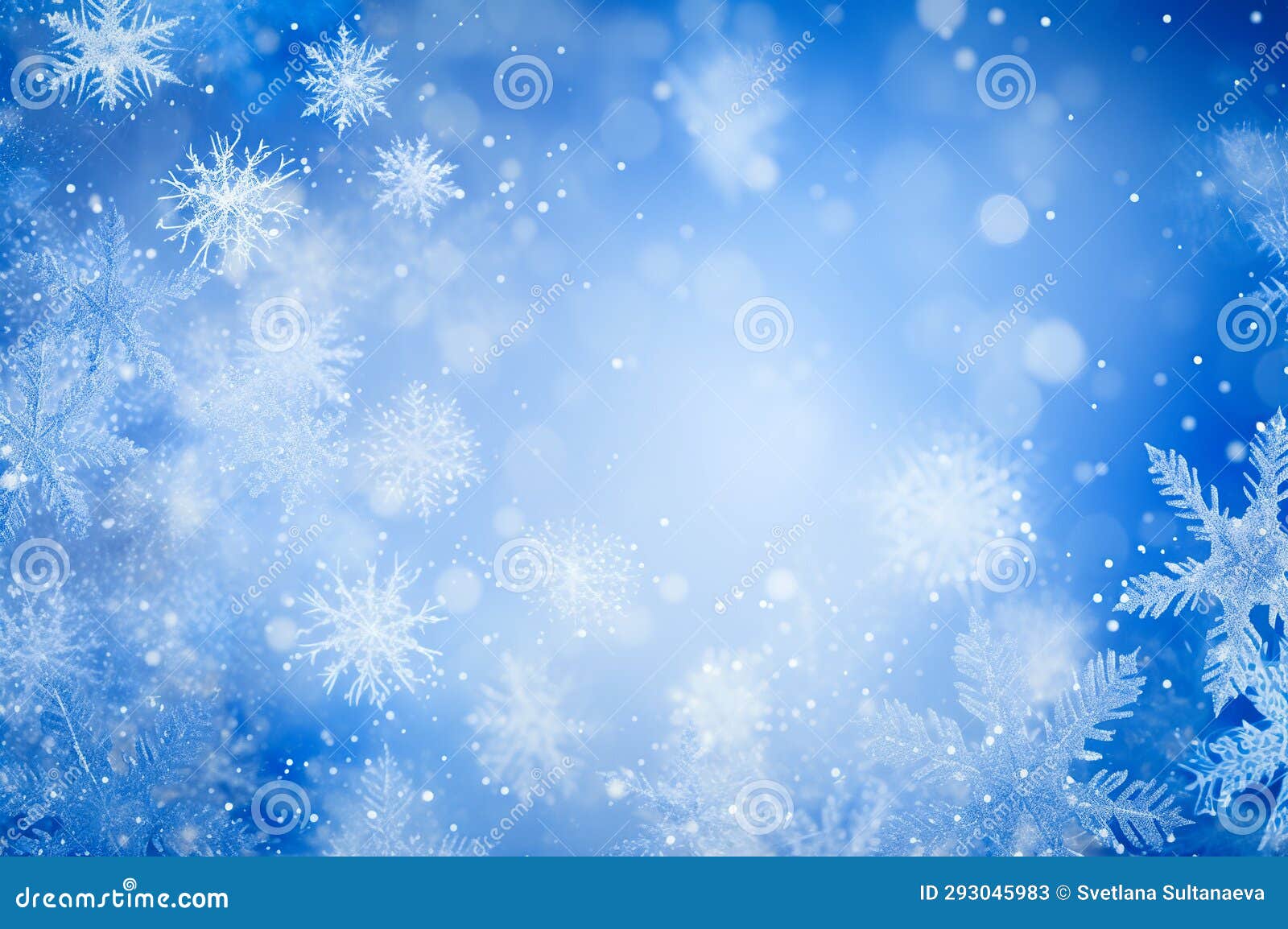 Christmas Blue Background with Snow Stock Illustration - Illustration ...