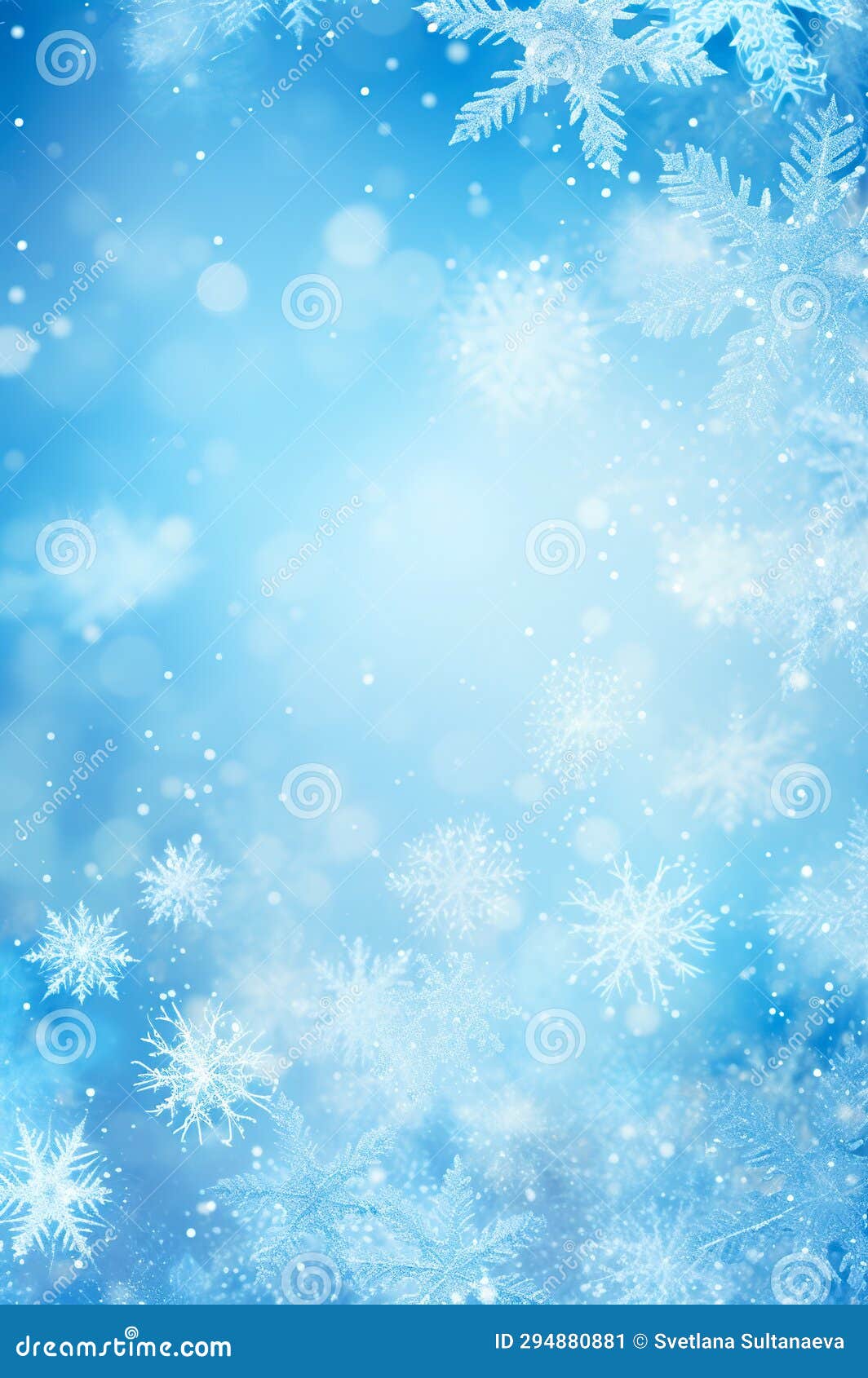 Christmas Blue Background with Snow Stock Illustration - Illustration ...