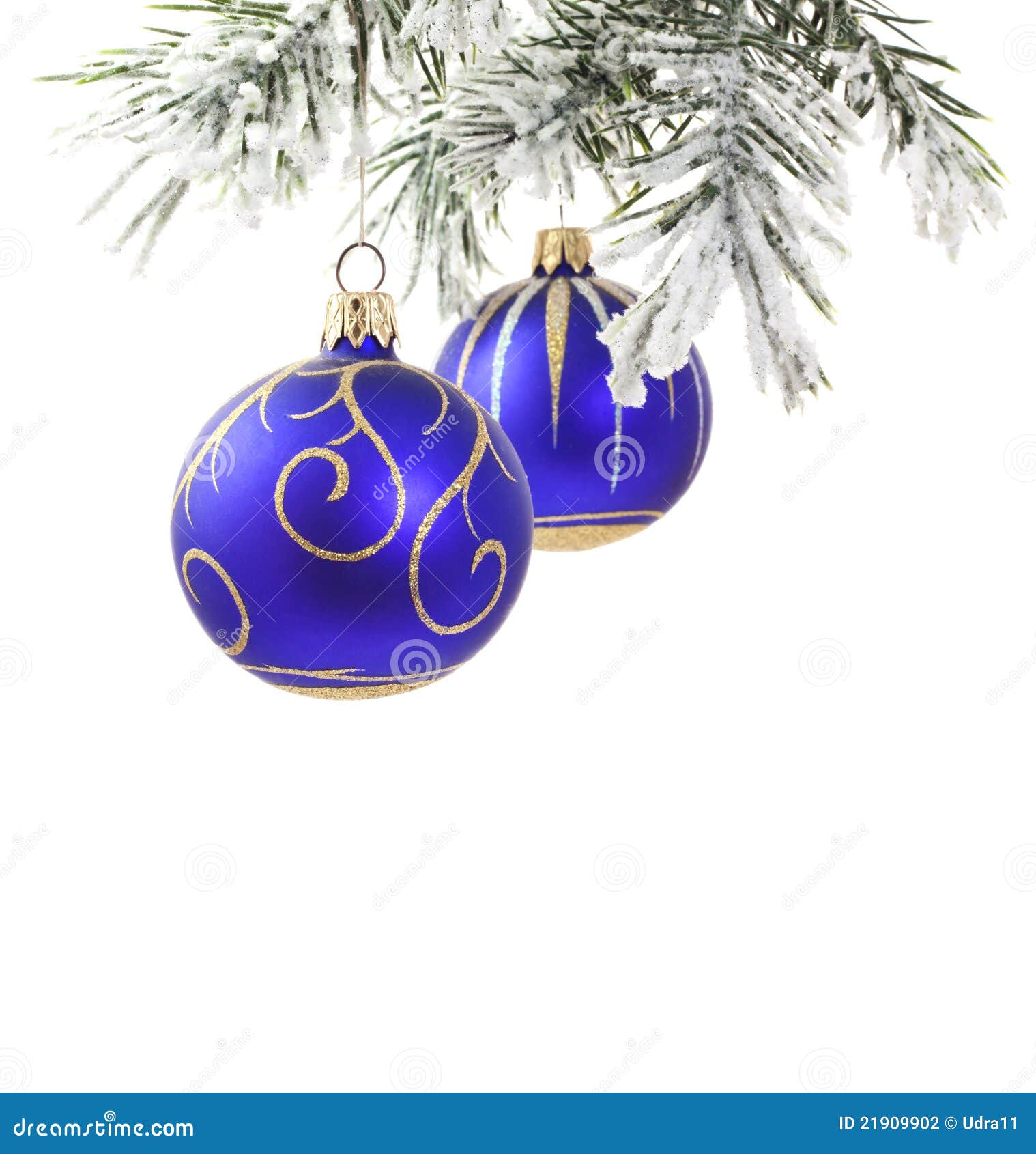 Christmas Blue Baubles and Tree Stock Photo - Image of decorated ...
