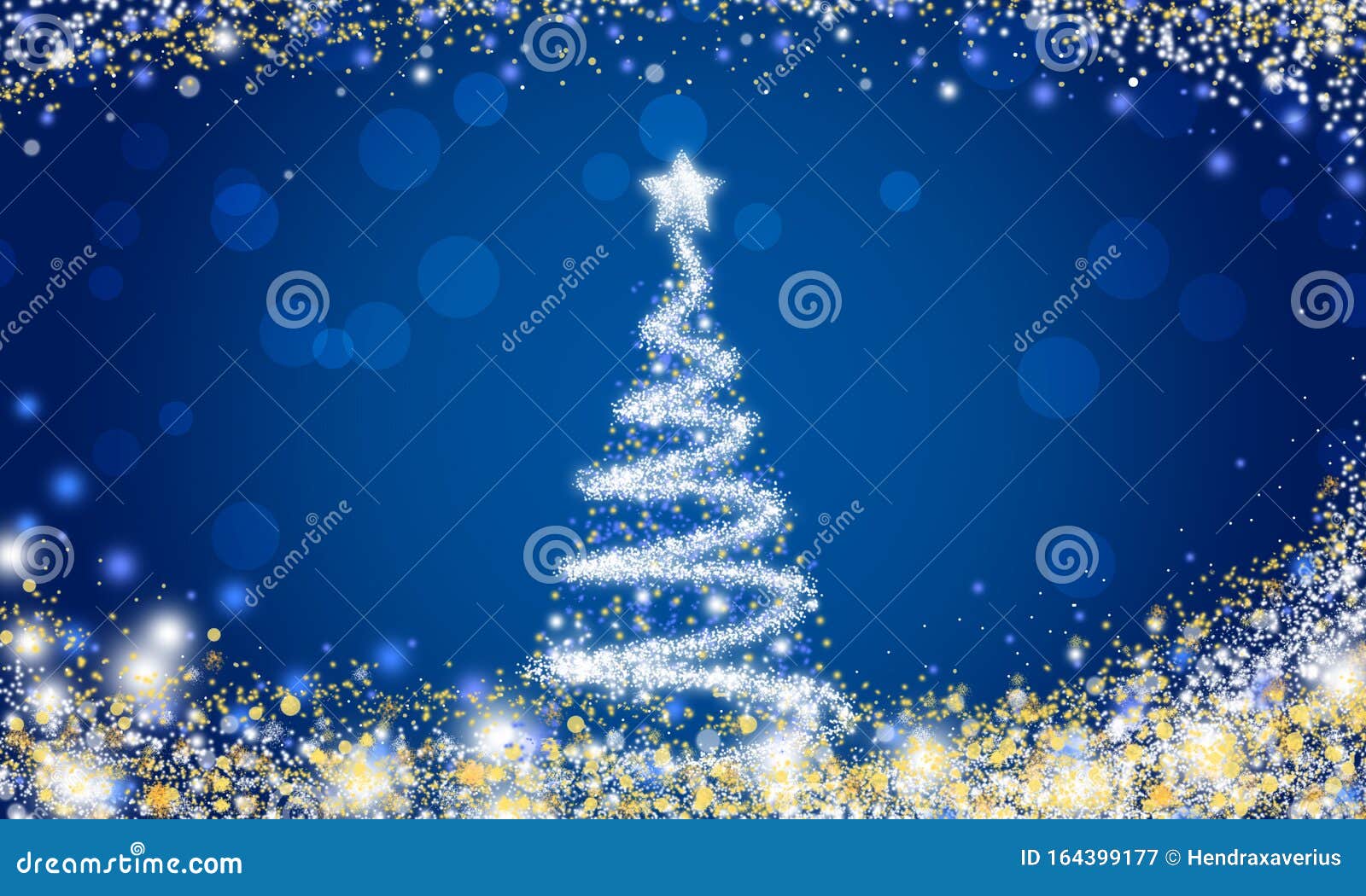 Christmas Blue Color Background with Christmas Tree Stock Illustration ...