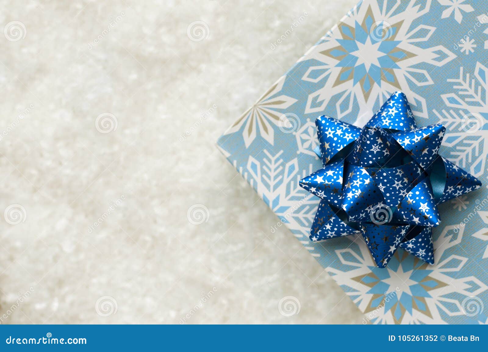Christmas Blue gift box stock photo. Image of gift, blue - 105261352