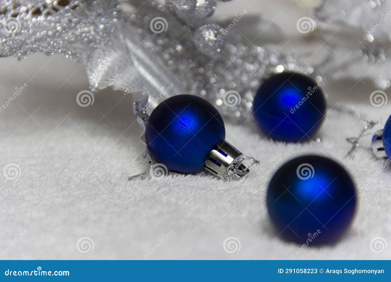 Christmas Blue Round Balls on White Background,elements for Party ...