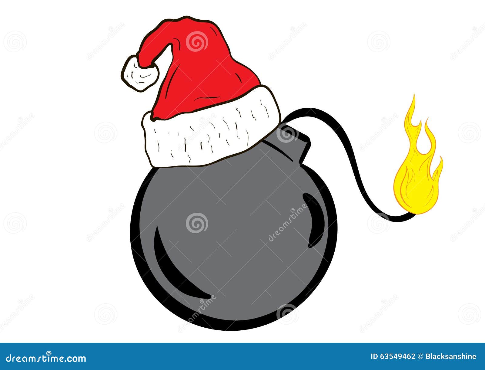 Christmas bomb in a cap stock vector. Illustration of concept - 63549462