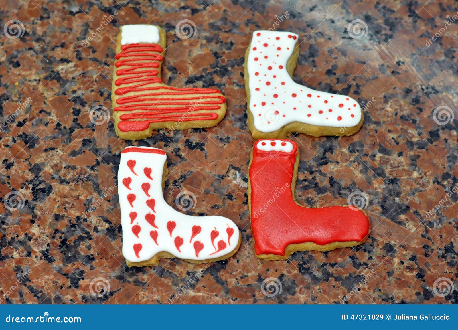 Christmas Boot Shaped Cookies Stock Image - Image of filling ...