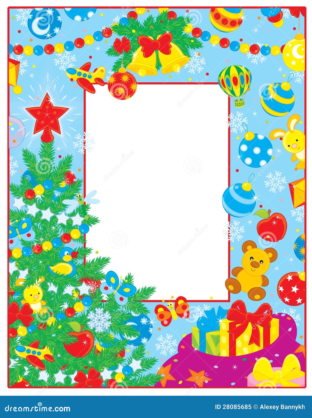Christmas border stock vector. Illustration of garland - 28085685
