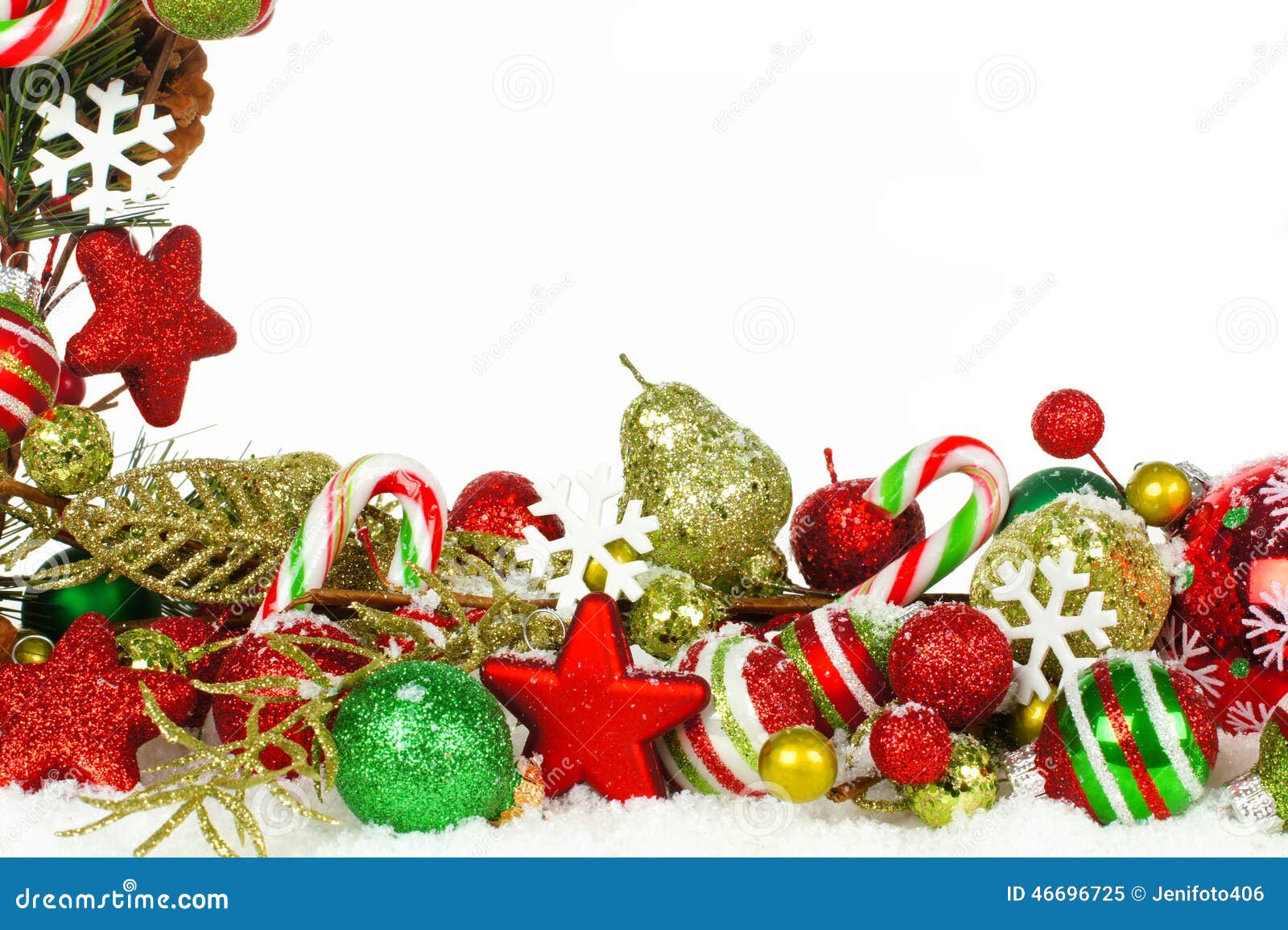 Red Snowflake Border Corner