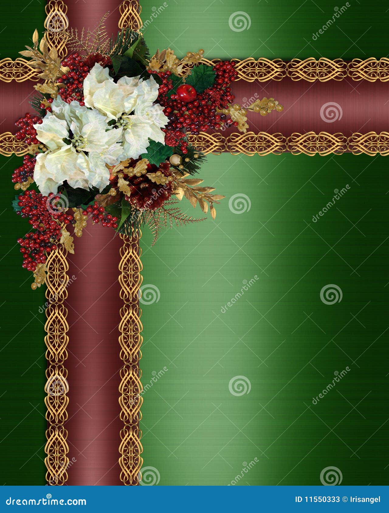 Christmas Border Elegant Ribbons Stock Illustration - Illustration of ...