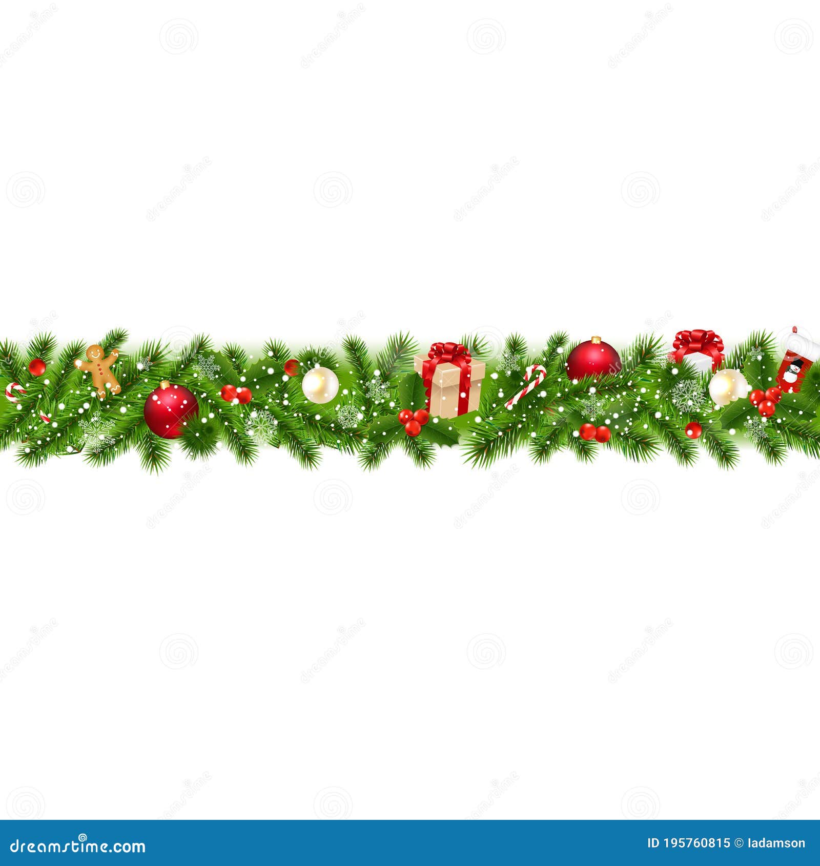Christmas Border with Gift Box Stock Vector - Illustration of greeting ...