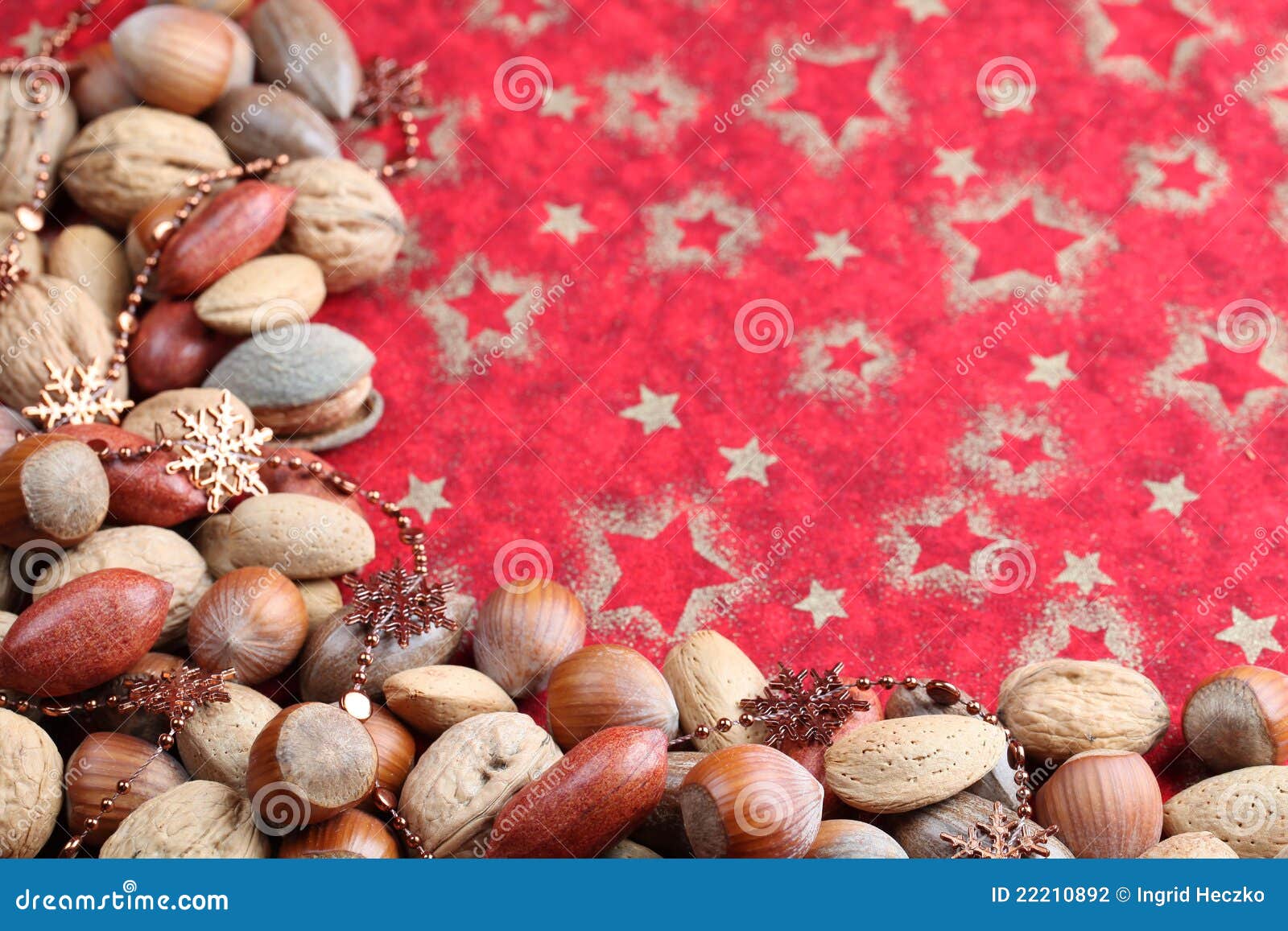 Christmas border with nuts stock photo. Image of background - 22210892