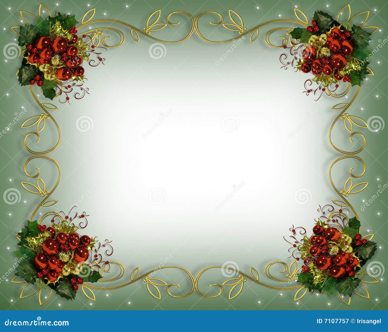 Christmas Border Red Accents Stock Illustration - Illustration of ...