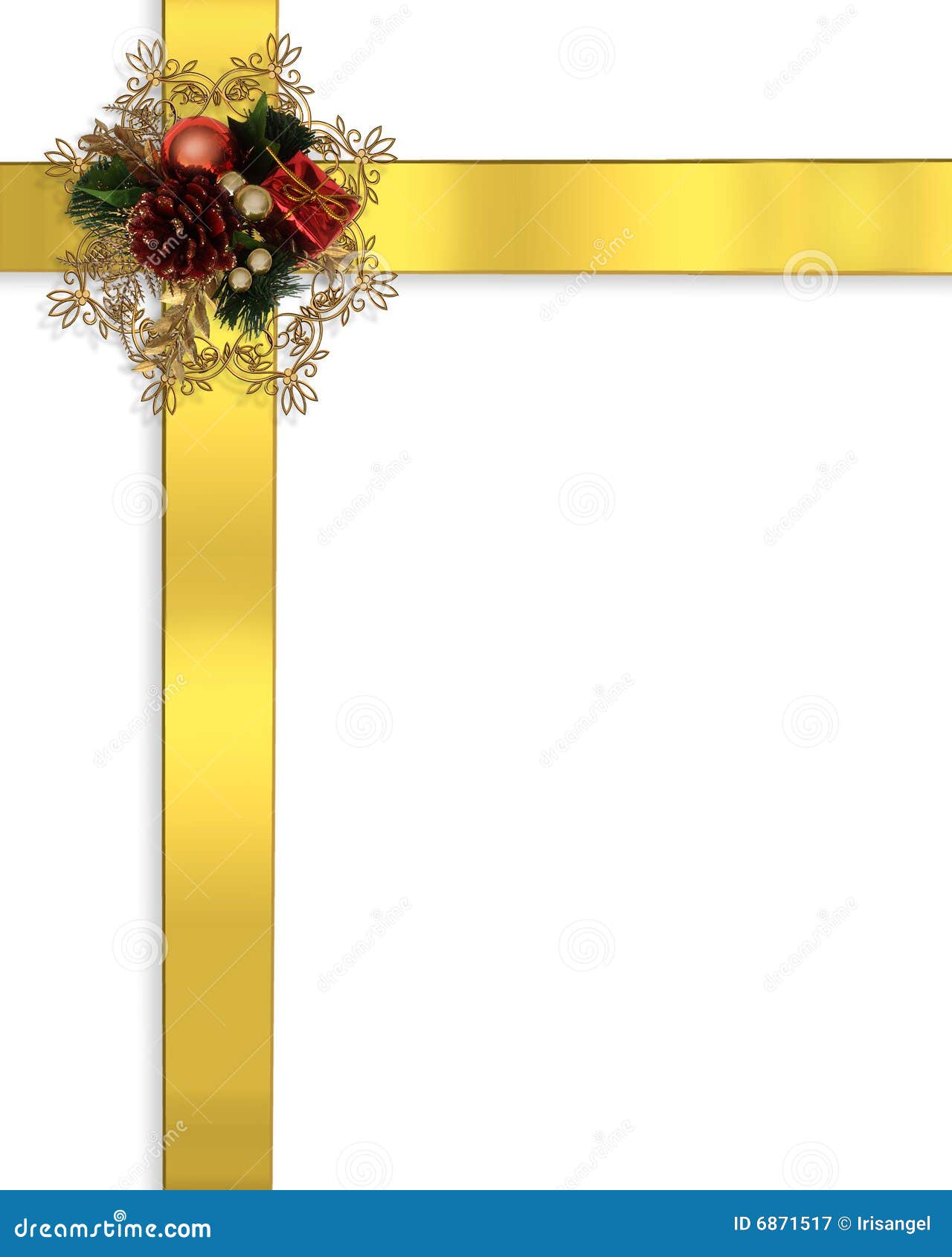 Christmas Ribbon Border Gold