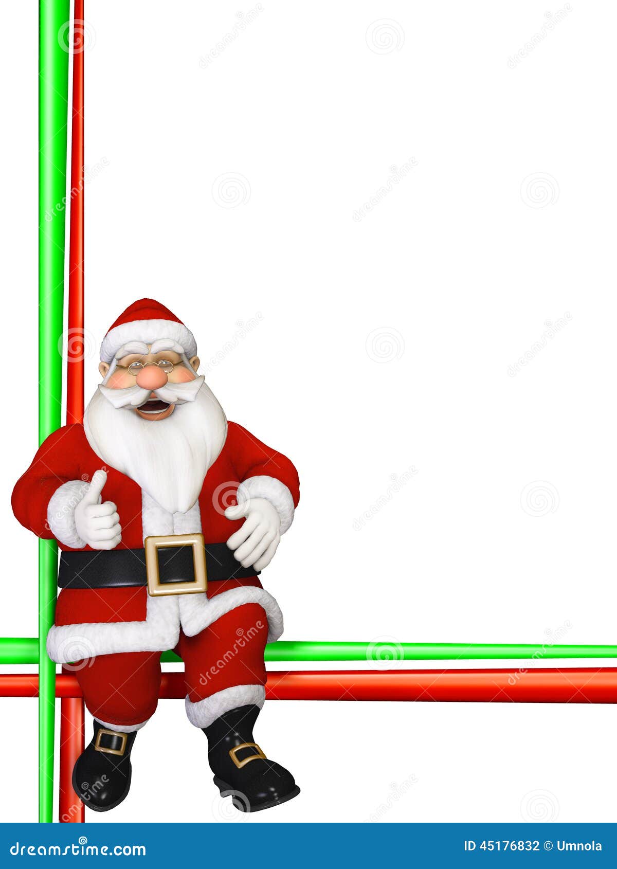 Christmas Border with Sitting Santa Claus Stock Illustration ...