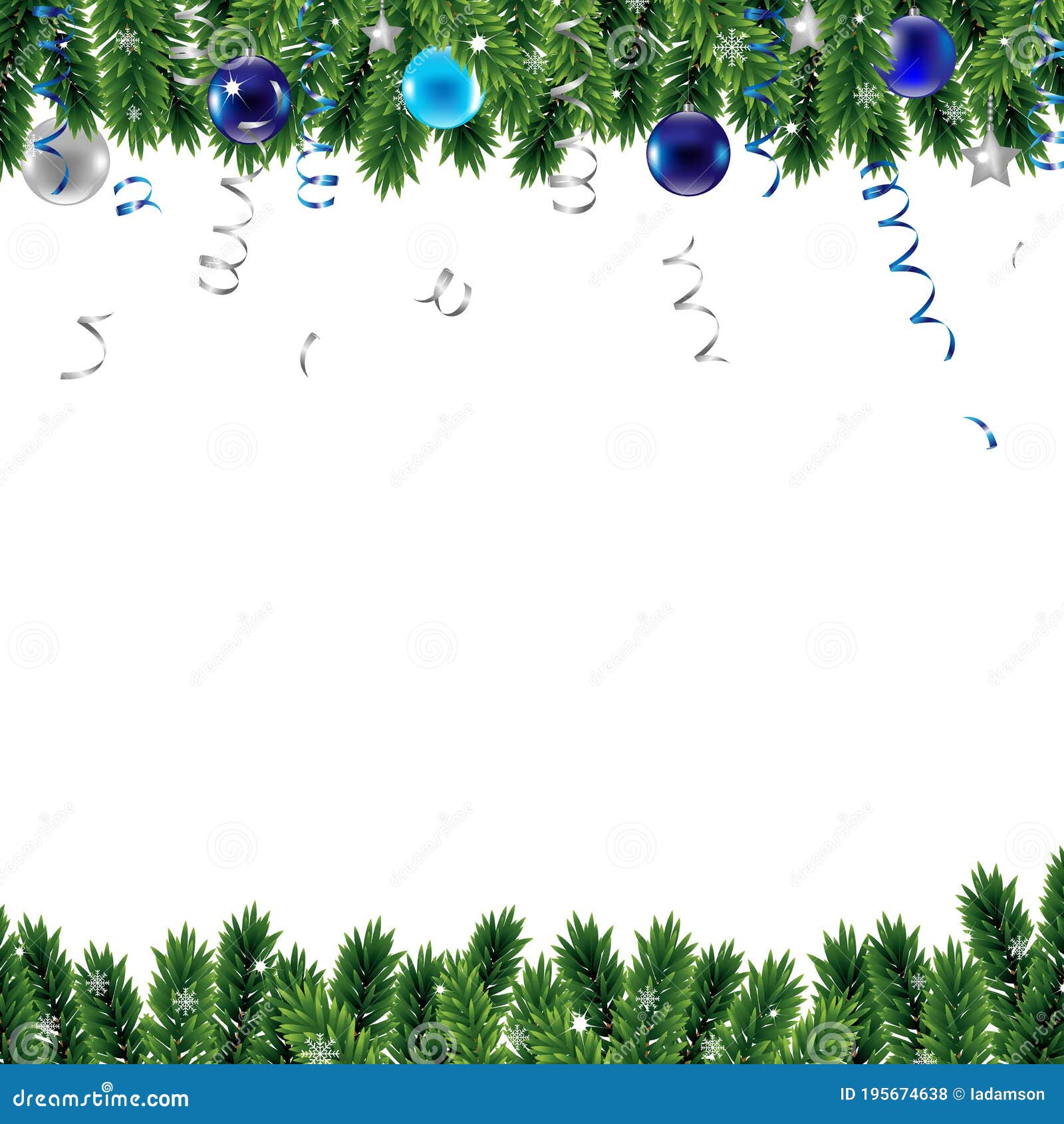 Christmas Border with Snowflacke Stock Vector - Illustration of ...