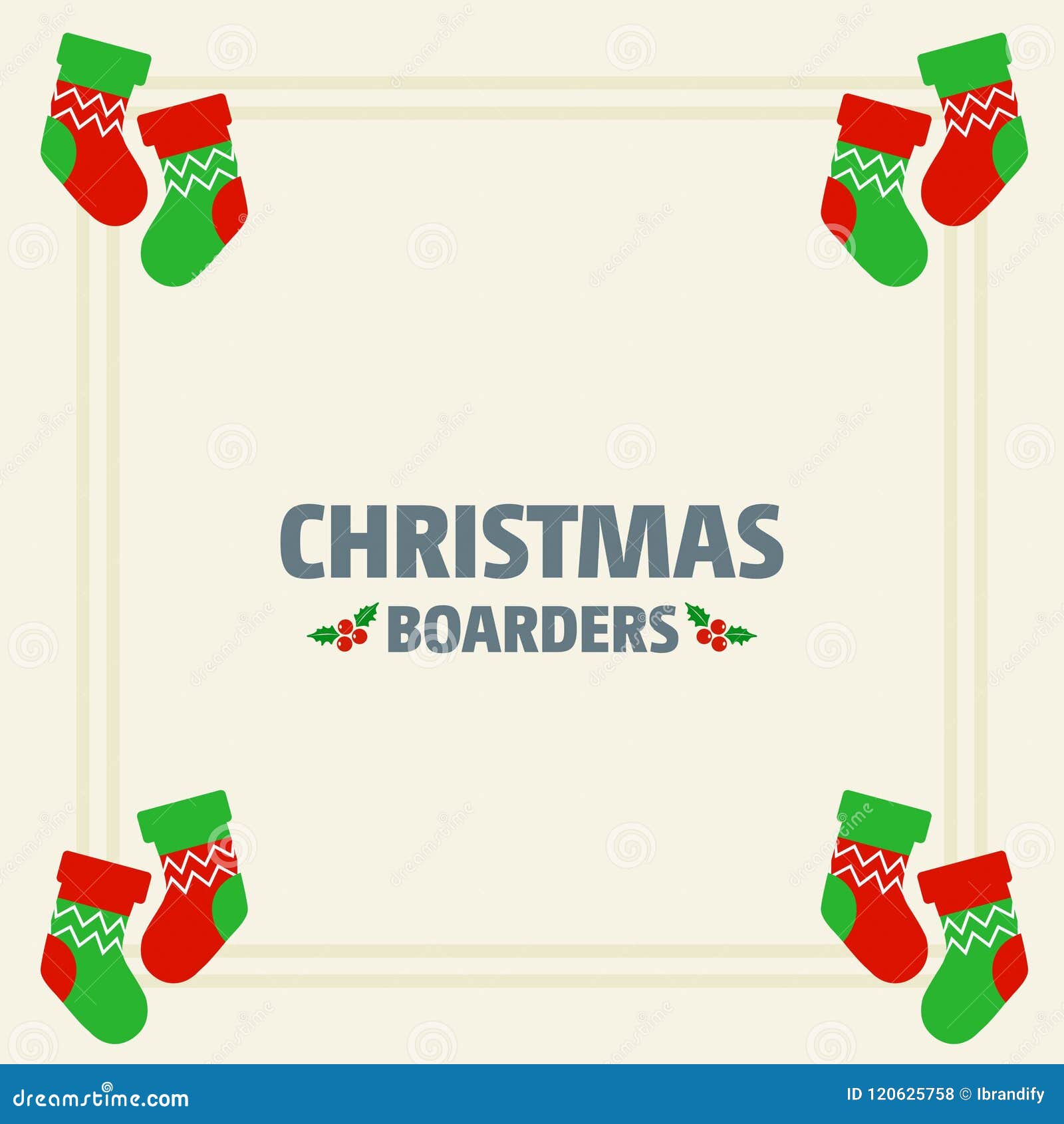 Christmas border of socks stock vector. Illustration of border - 120625758