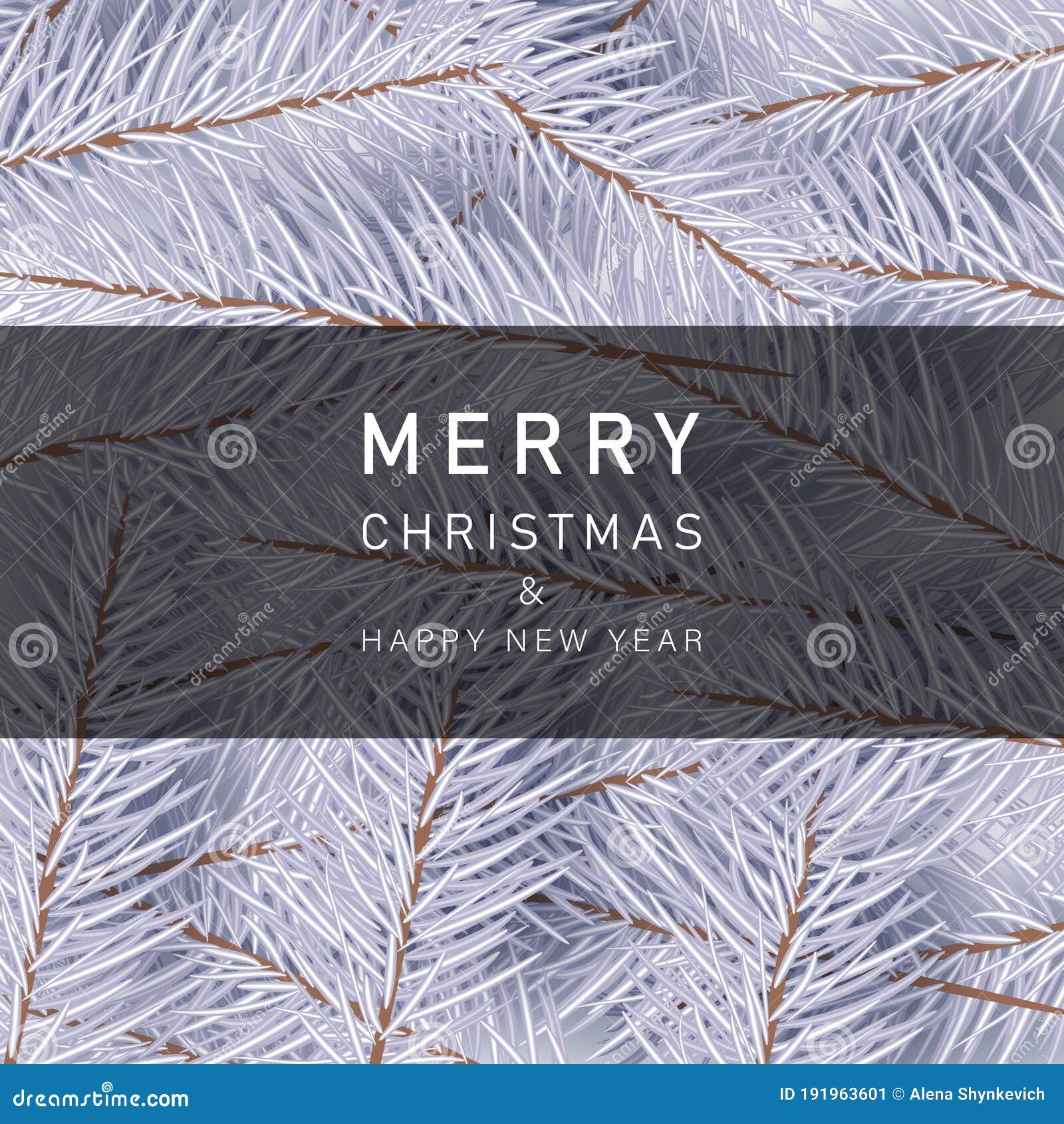 Christmas Border with White Spruce Stock Illustration - Illustration of ...