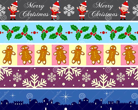 Christmas Borders Set [4] stock vector. Illustration of festive - 11439942