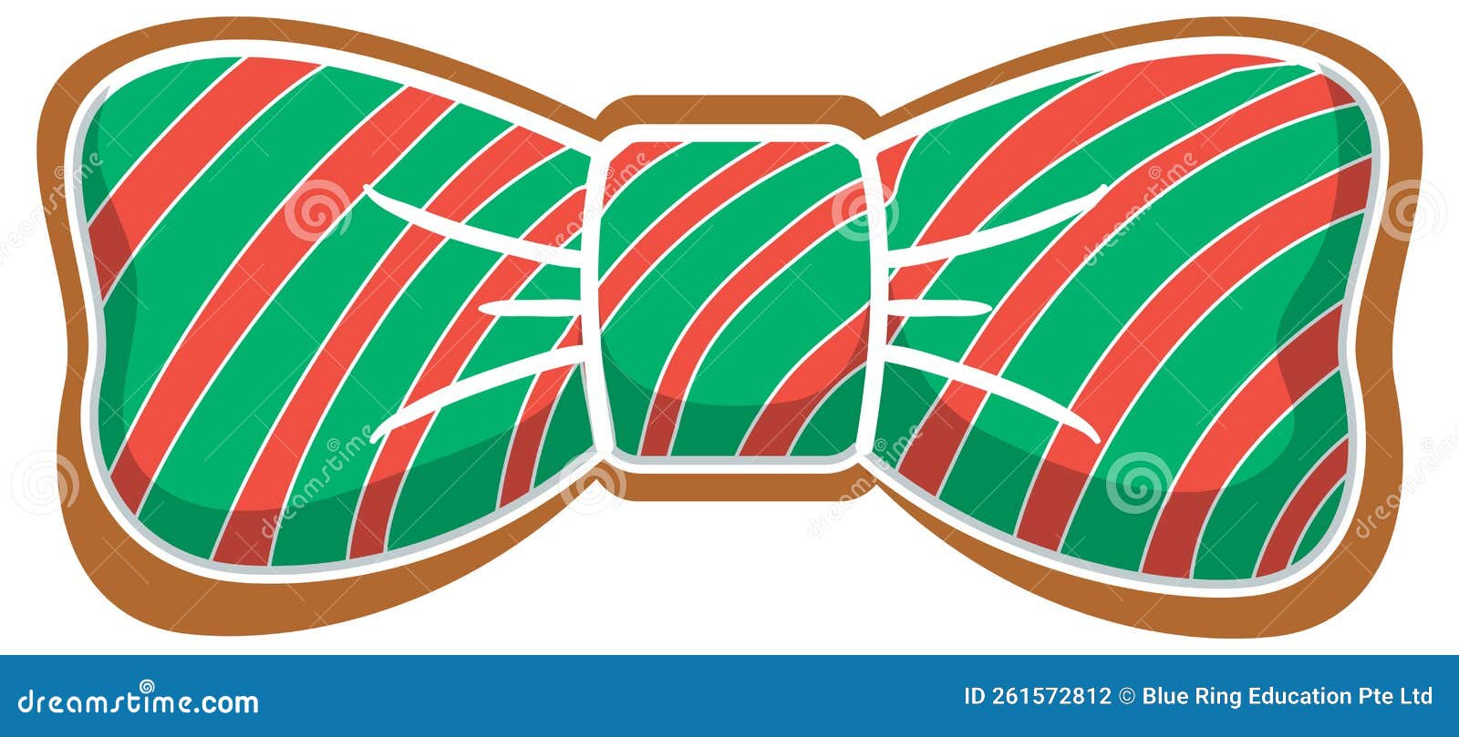 Christmas Bow Gingerbread Cookie Isolated Stock Vector - Illustration ...