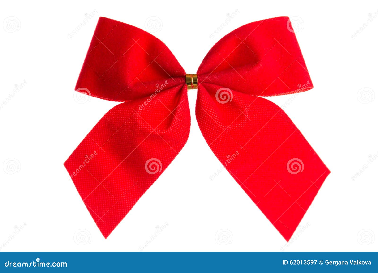 Christmas Bow Red Color Isolated on White Stock Image - Image of ...