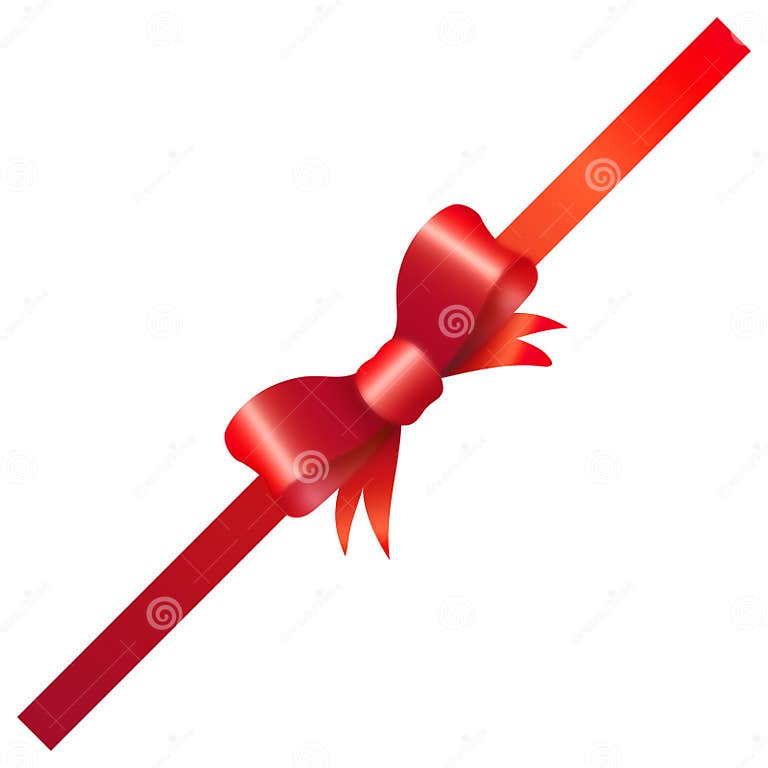Christmas Bow and Ribbon Corner Stock Illustration - Illustration of ...