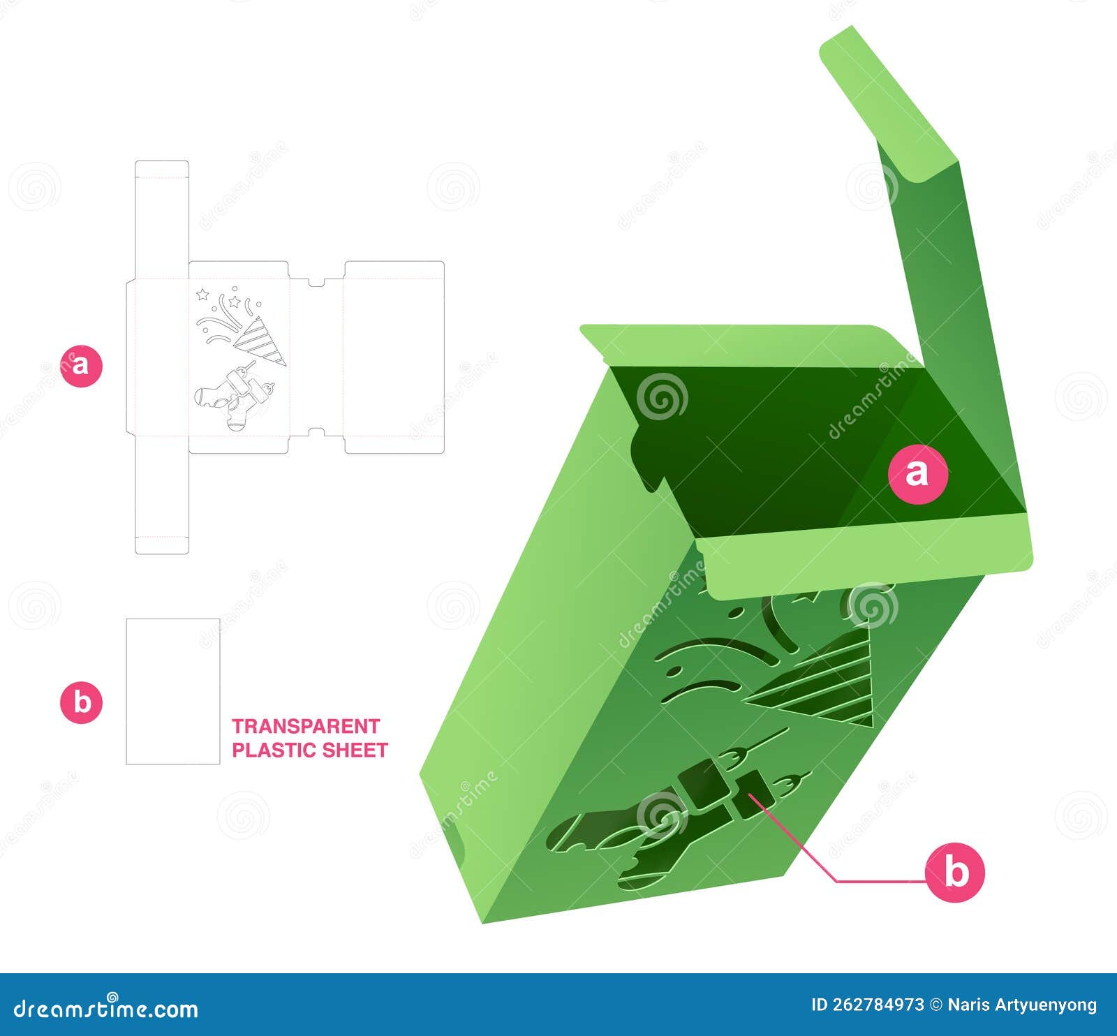 Christmas Box Die Cut Template Design Stock Vector - Illustration of ...