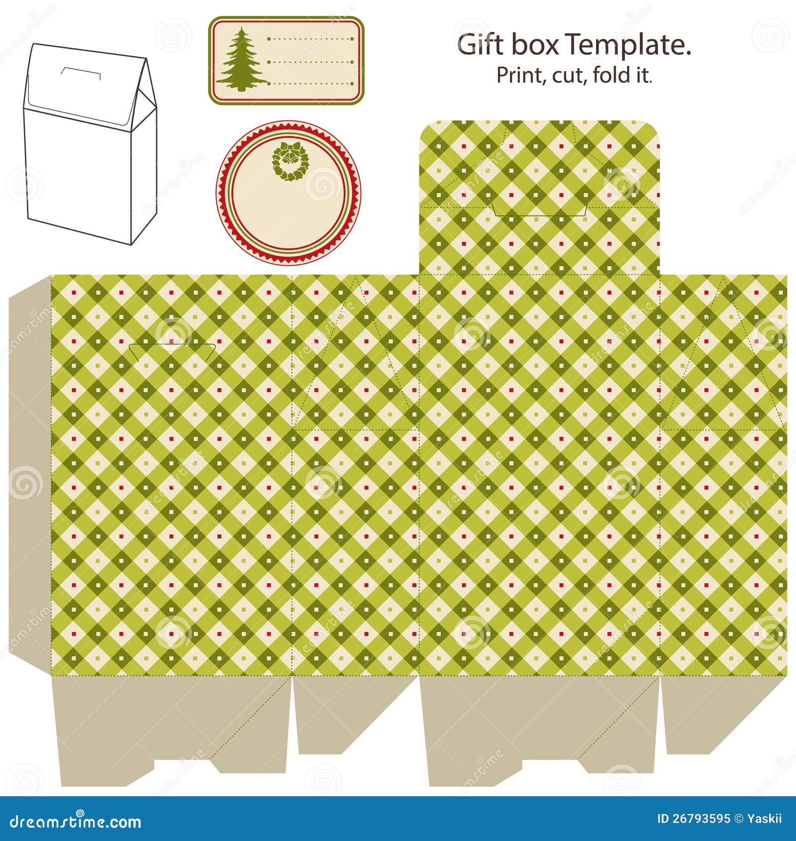 Christmas box template stock vector. Illustration of party - 26793595