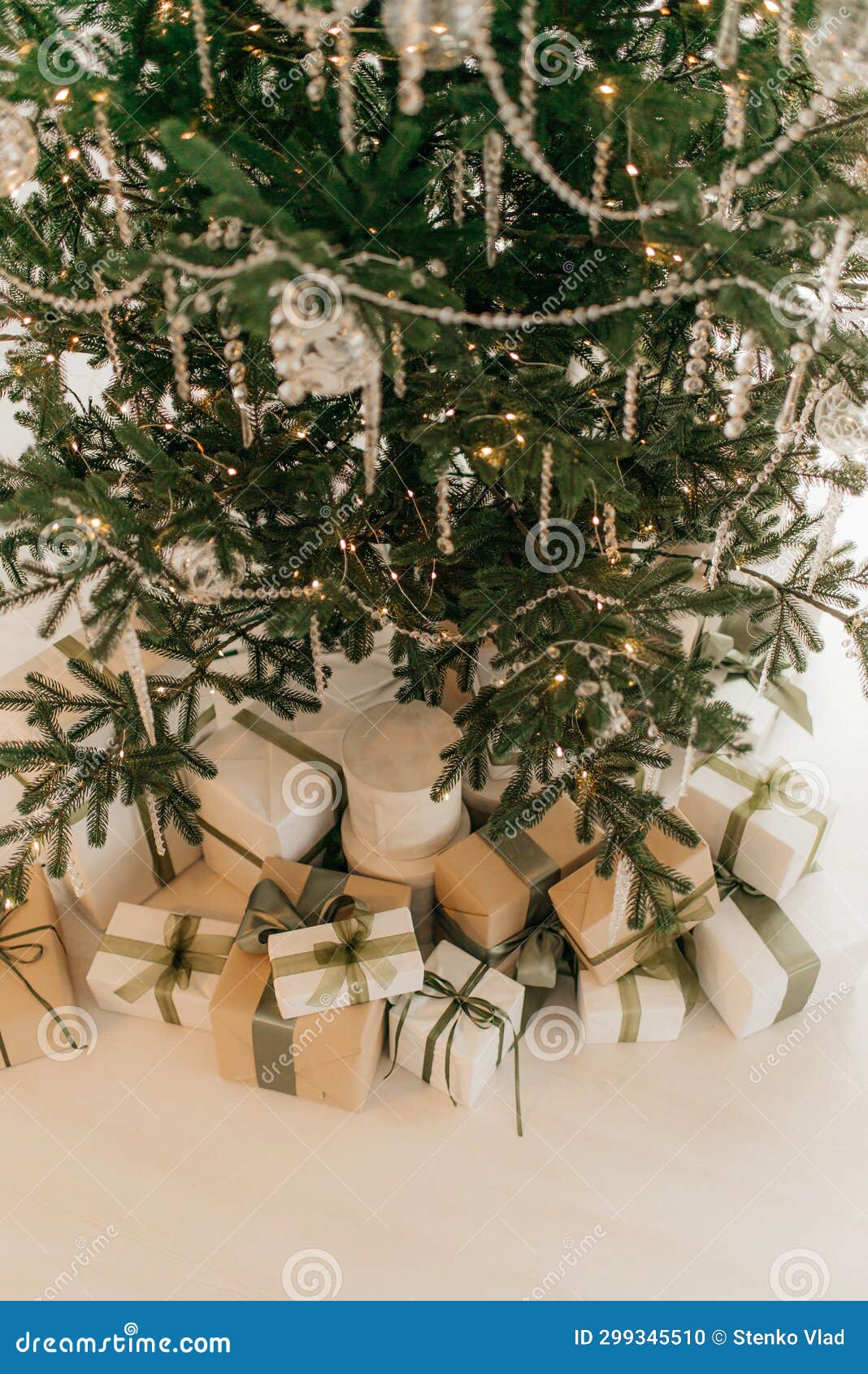 Christmas Boxes with Gifts Under the Tree Stock Photo - Image of ...
