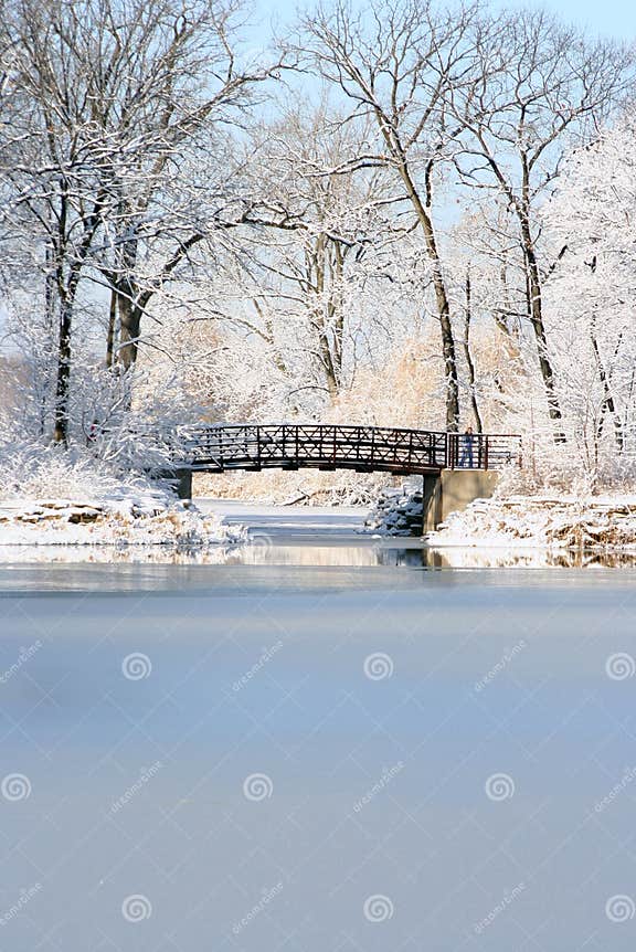 Christmas bridge stock photo. Image of white, snow, frozen - 1559270