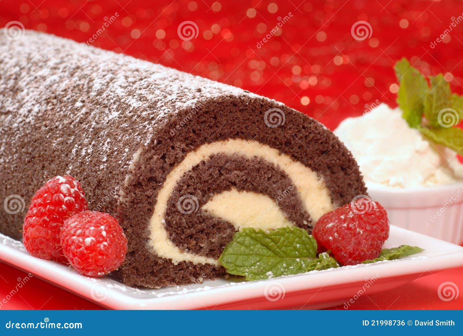 Homemade Buche De Noel Or Chocolate Yule Log Christmas Cake Royalty ...