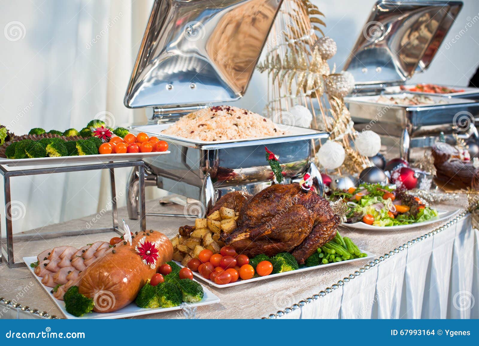 Christmas Buffet Setting stock photo. Image of meat, christmas - 67993164