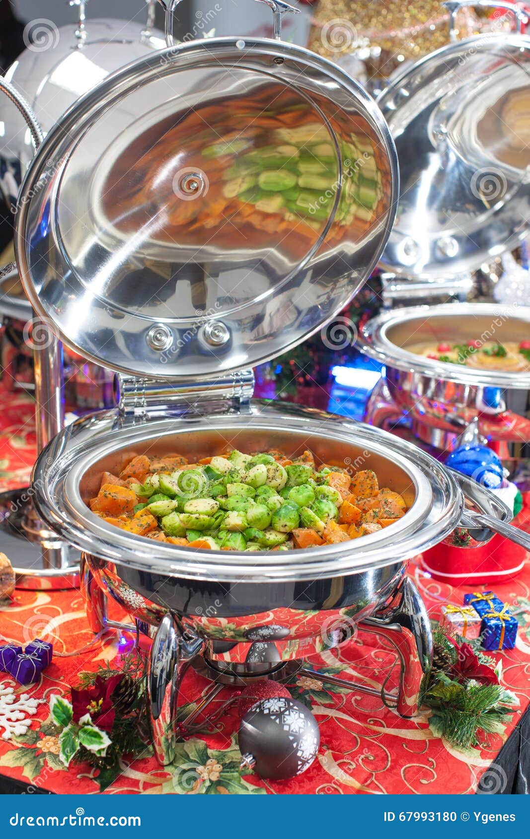 Christmas Buffet Setting stock photo. Image of eating - 67993180