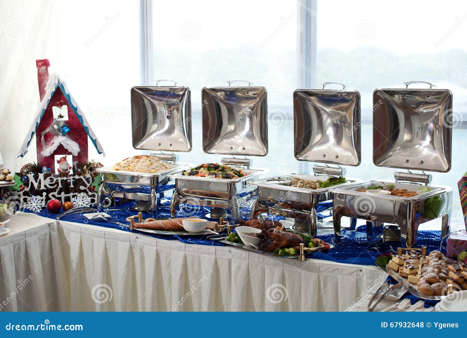 Christmas Buffet Setting stock photo. Image of chaffing - 67932648