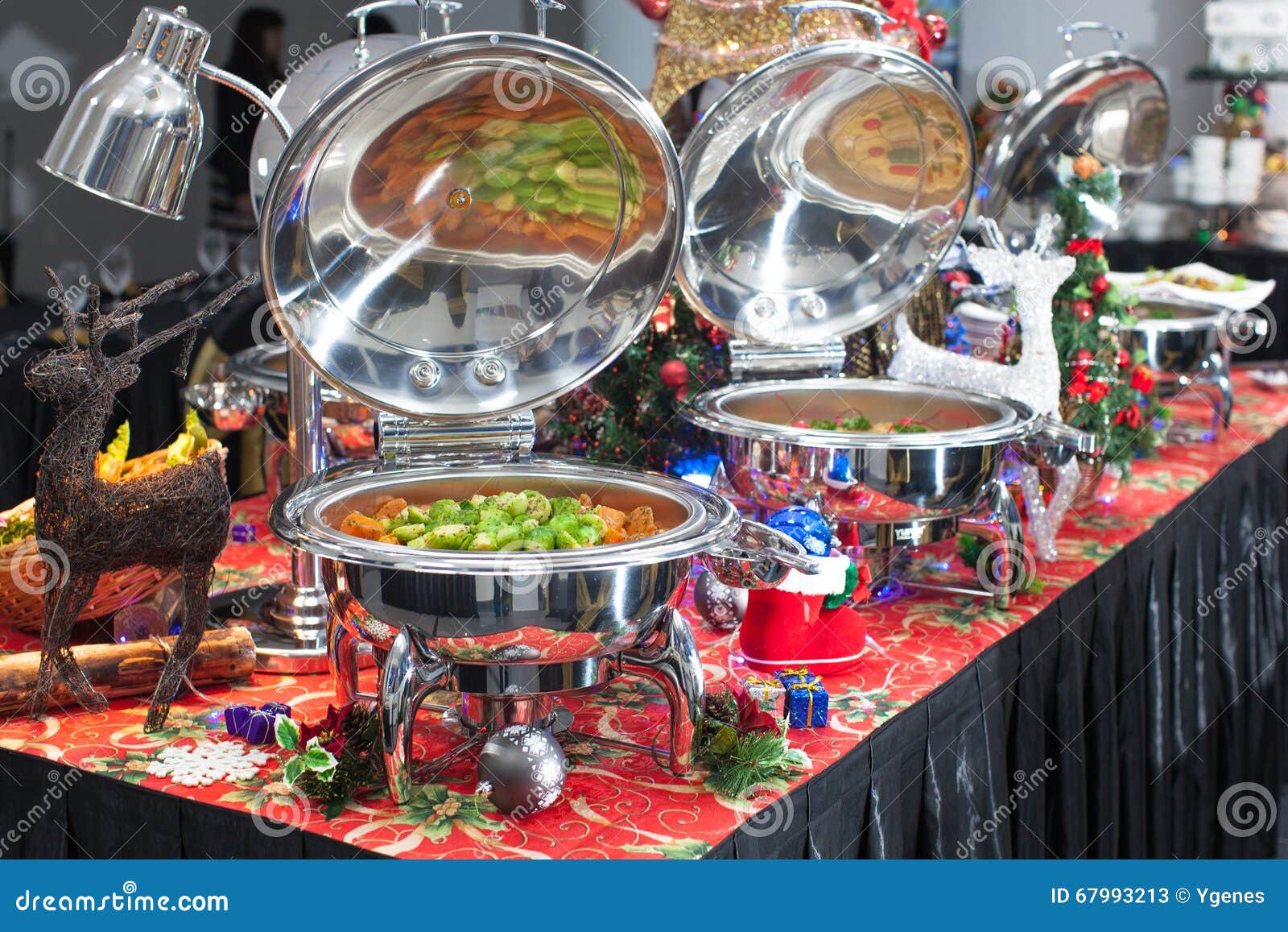 Christmas Buffet Setting stock image. Image of christmas - 67993213