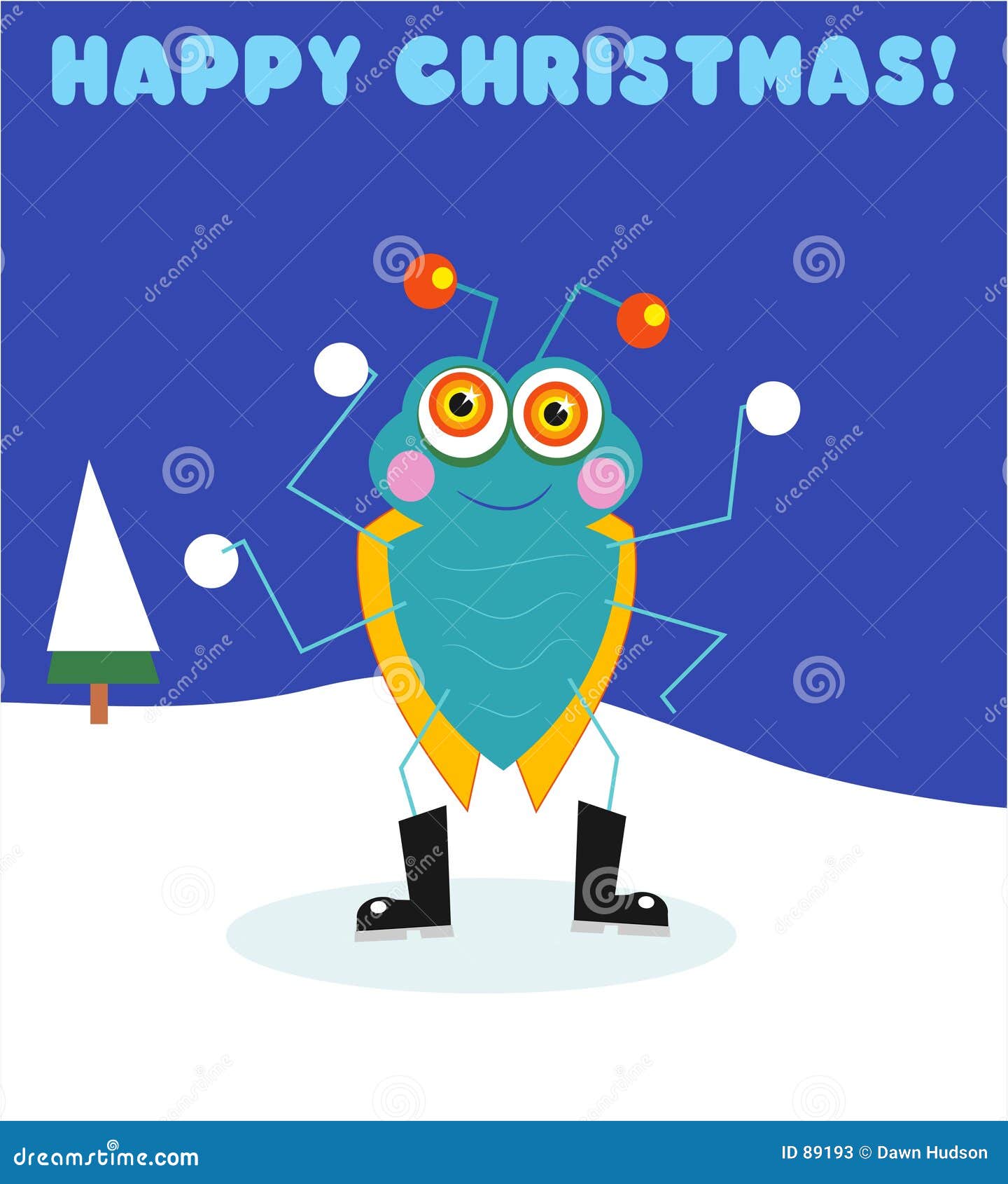 Christmas Bug stock vector. Illustration of animal, greetings - 89193