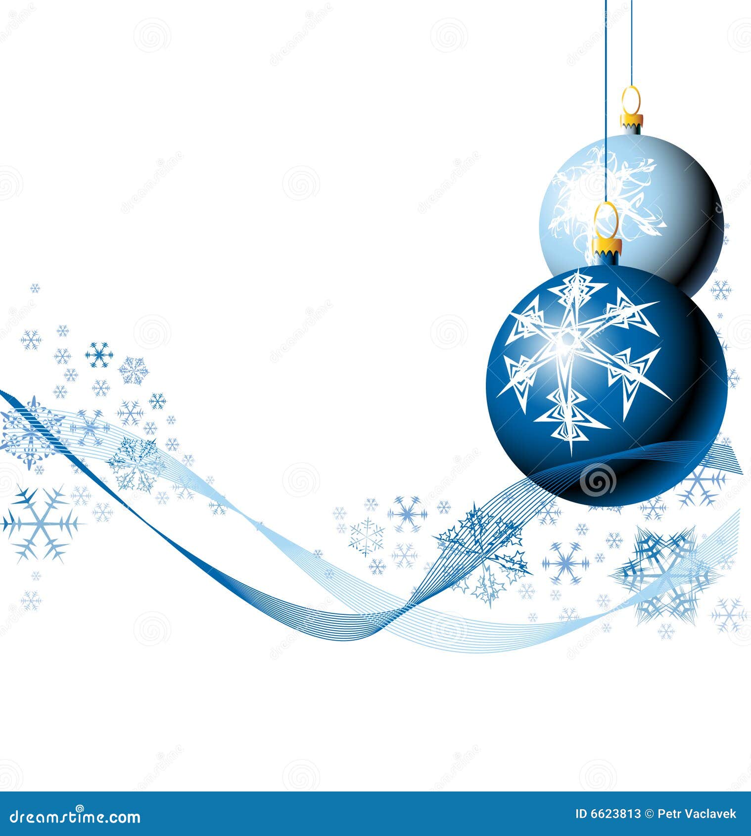 Christmas bulbs with snow stock vector. Illustration of december - 6623813