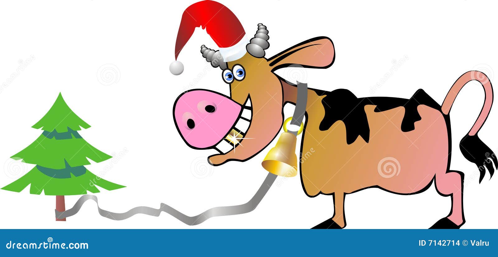 Christmas bull stock vector. Illustration of east, smile - 7142714